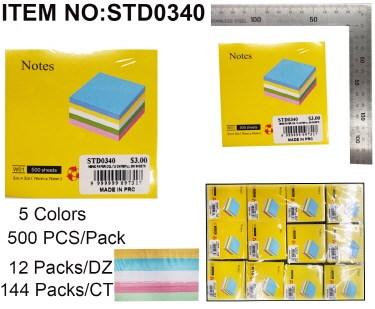 MEMO PAPER COL 7.5 CM REFILL 500 SHEETS – Dollar Wholesale